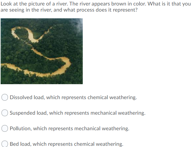 Solved Look at the picture of a river. The river appears | Chegg.com