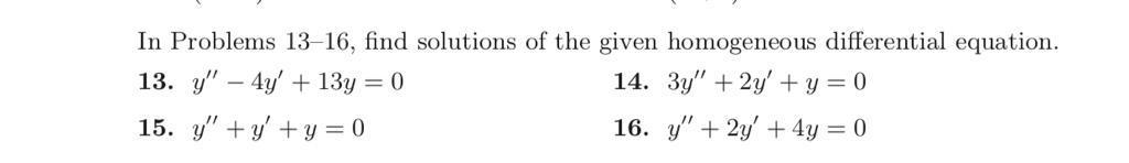 Solved In Problems 13-16, find solutions of the given | Chegg.com