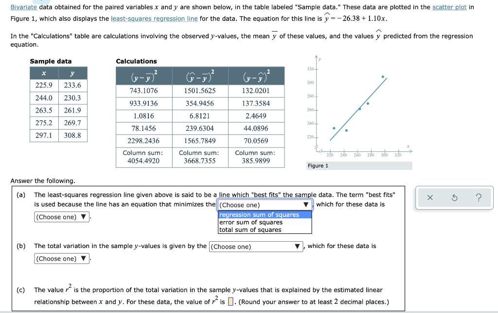 Solved Bivariate data obtained for the paired variables x | Chegg.com