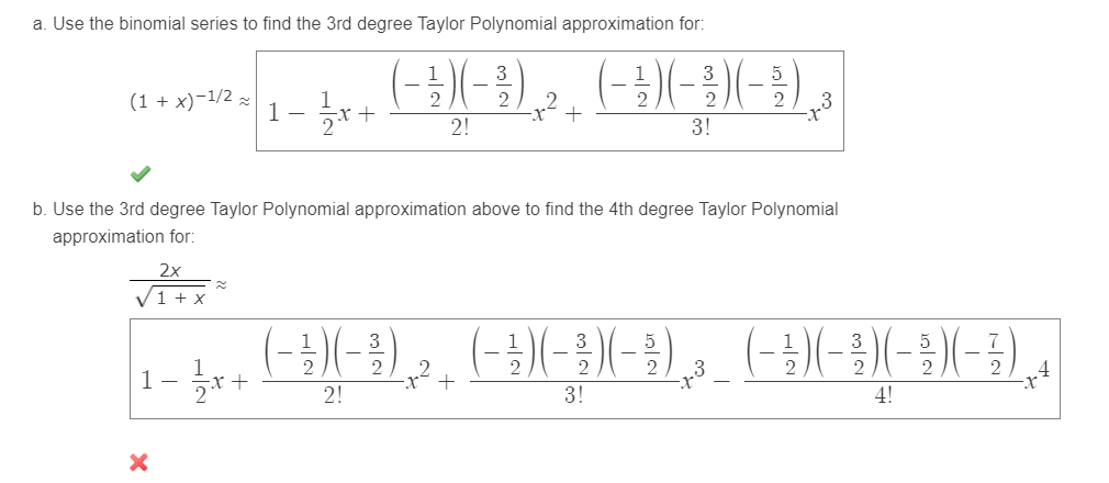 Solved a. Use the binomial series to find the 3rd degree | Chegg.com
