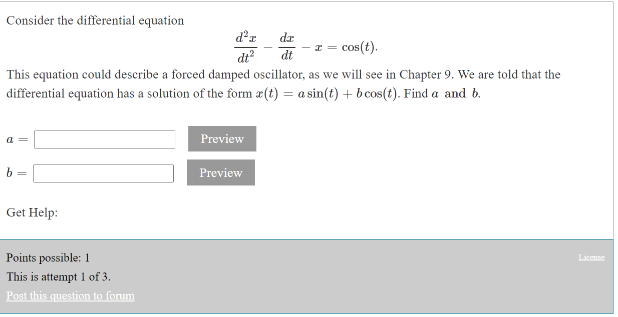 Solved Consider the differential equation d²x dr dt 2= | Chegg.com