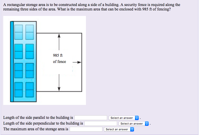 Solved A rectangular storage area is to be constructed along | Chegg.com