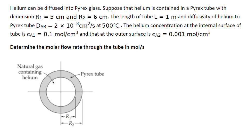 Solved Helium can be diffused into Pyrex glass. Suppose that | Chegg.com