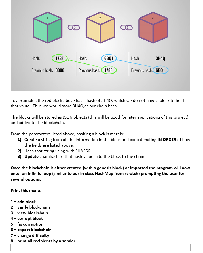 Solved The goal here is to be able to provide a blockchain | Chegg.com