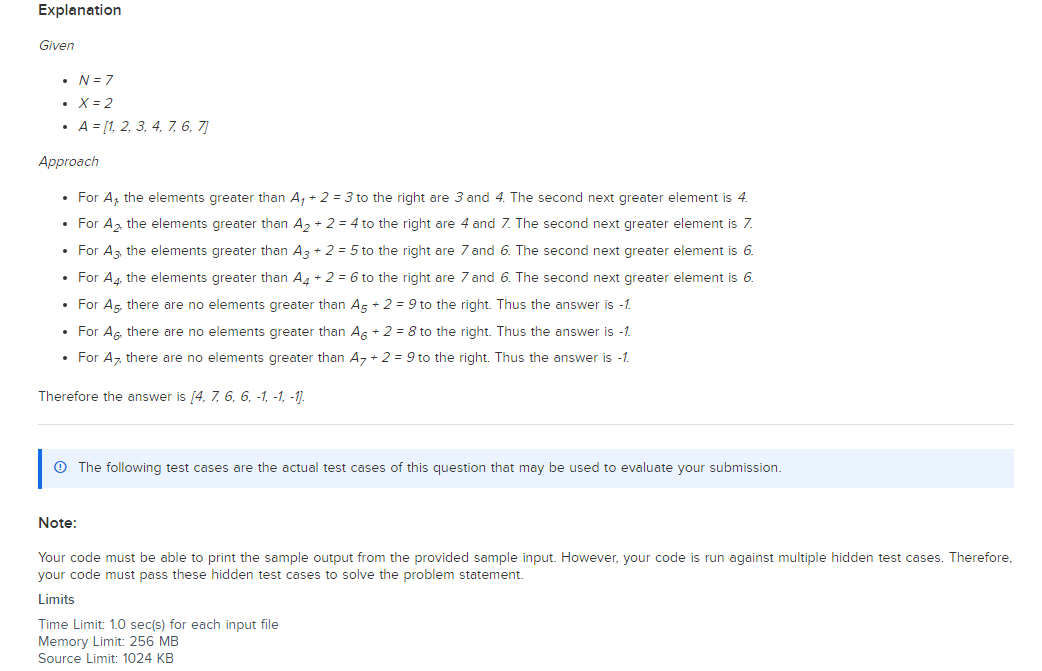 - Second next greater element by X for any element Al | Chegg.com