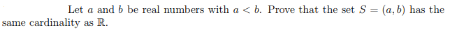 Solved Let a and b be real numbers with a | Chegg.com