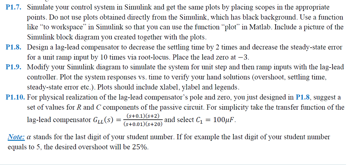 Solved Problem 1 Considering The Unity Feedback Control 1882