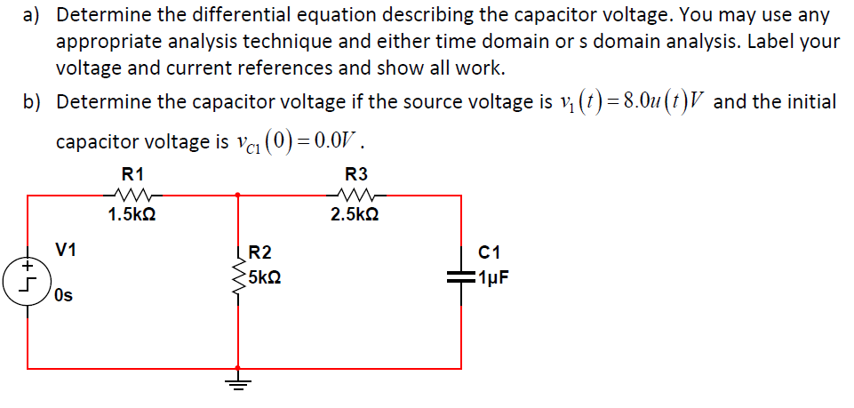 Solved a) Determine the differential equation describing the | Chegg.com