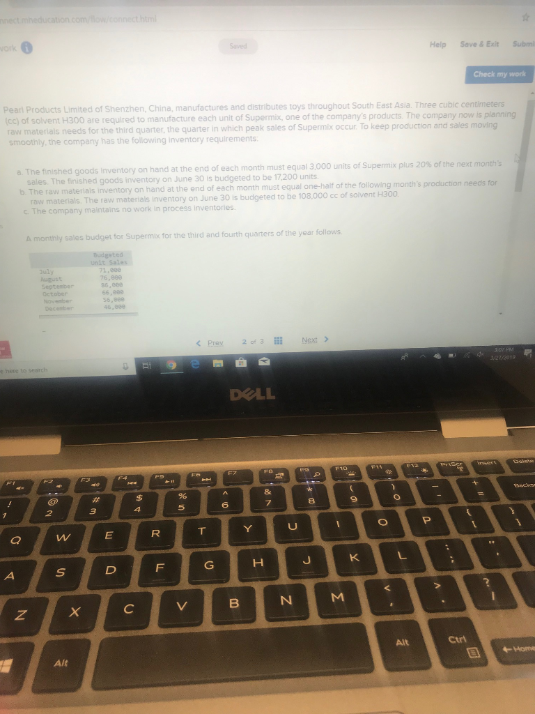 Solved Help Save&Exit Submi Check my work Pear Products | Chegg.com