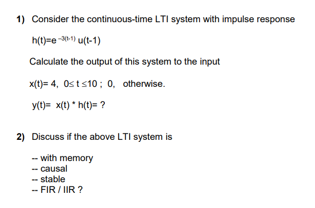 Solved Can you solve these questions for my signal | Chegg.com