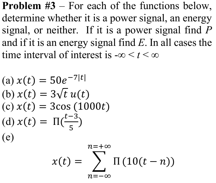 Solved Problem #3 – For each of the functions below, | Chegg.com