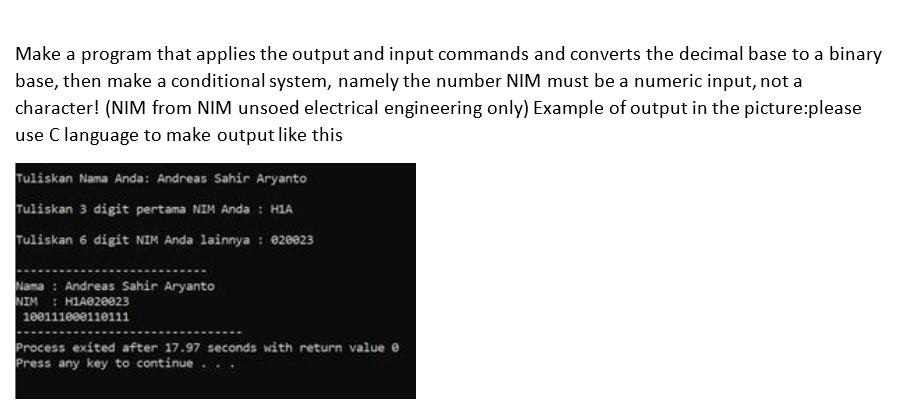 Solved Make a program that applies the output and input | Chegg.com