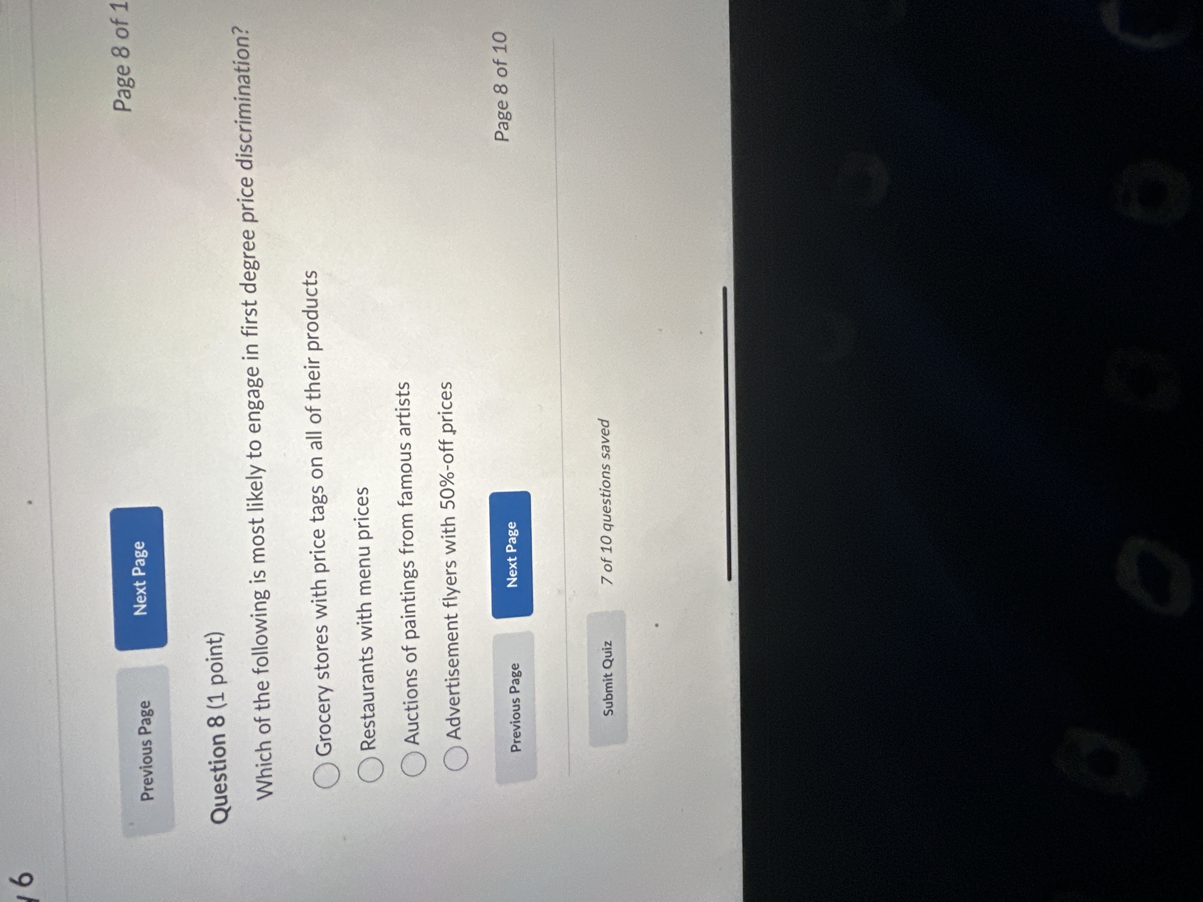 Solved Question 8 (1 ﻿point)Which of the following is most | Chegg.com