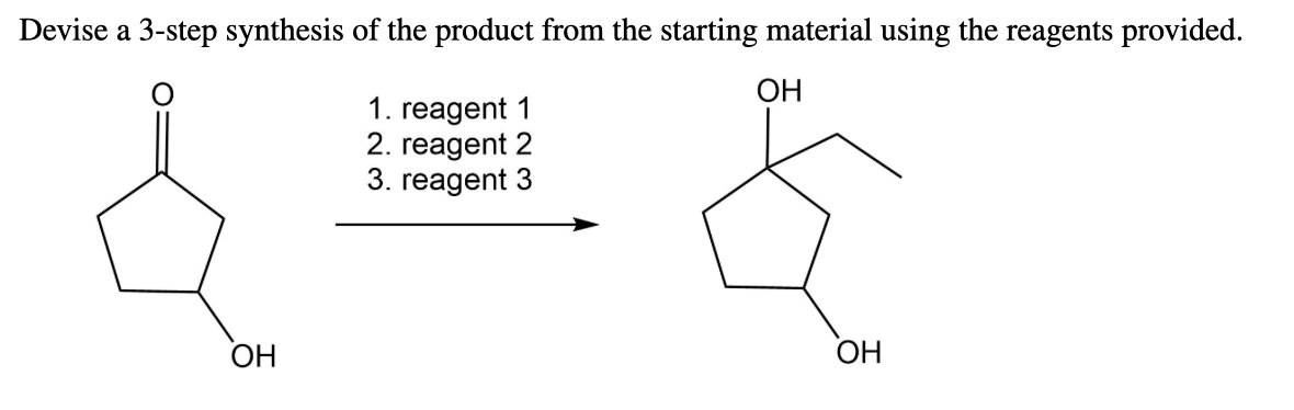 Solved Devise a 3‑step synthesis of the product from the | Chegg.com