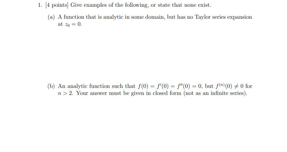 Solved 1. [4 points] Give examples of the following, or | Chegg.com