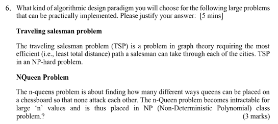 Solved What kind of algorithmic design paradigm you will | Chegg.com