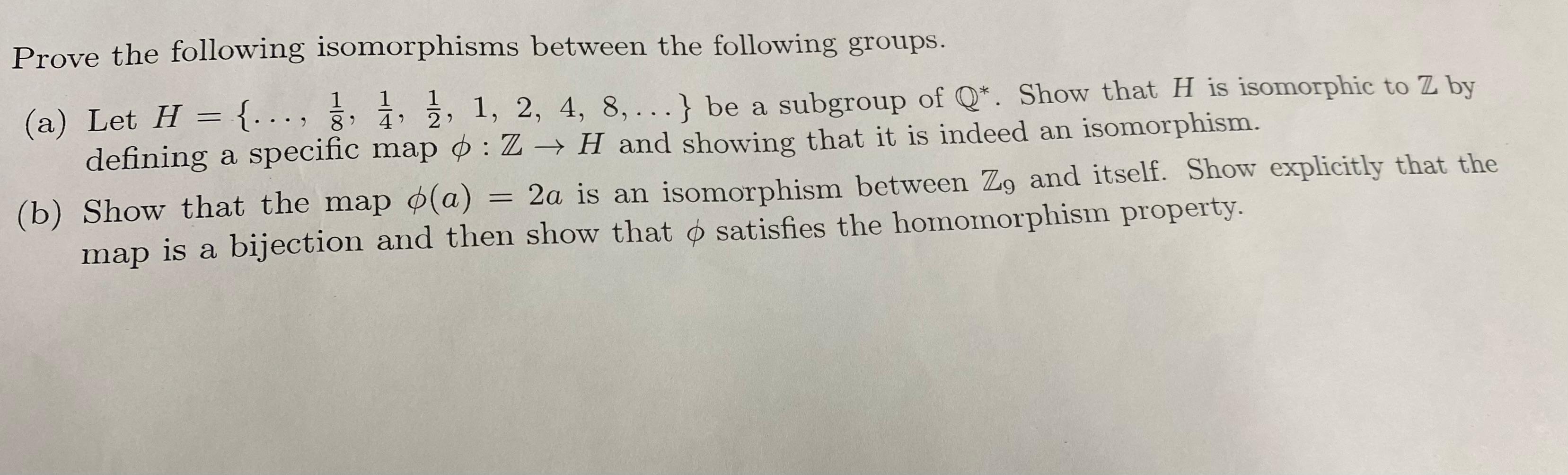 Solved Prove the following isomorphisms between the | Chegg.com
