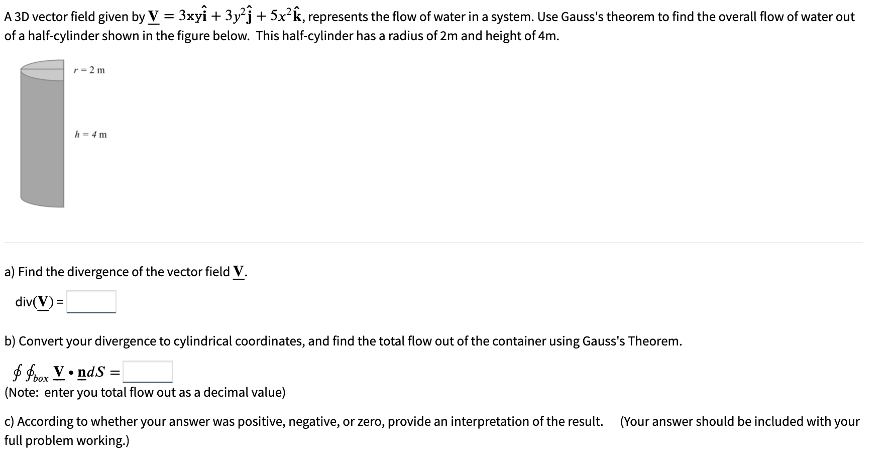 Solved A 3D vector field given by V = 3xyî + 3y?ſ + 5x?k, | Chegg.com