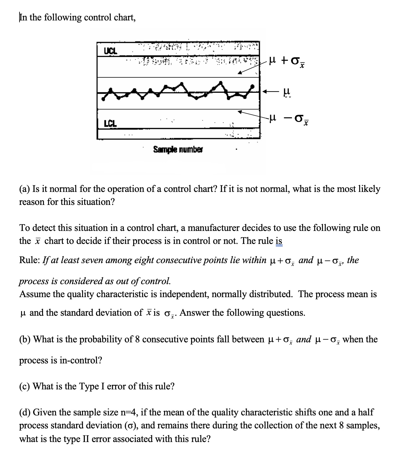 Solved In the following control chart,(a) ﻿Is it normal for | Chegg.com