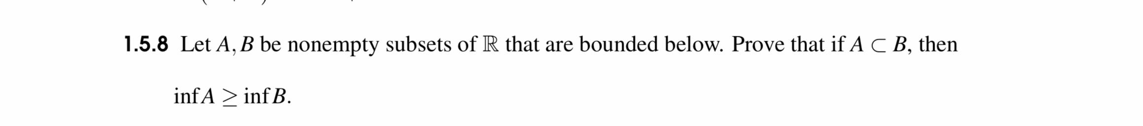 Solved 1.5.8 Let A, B be nonempty subsets of R that are | Chegg.com