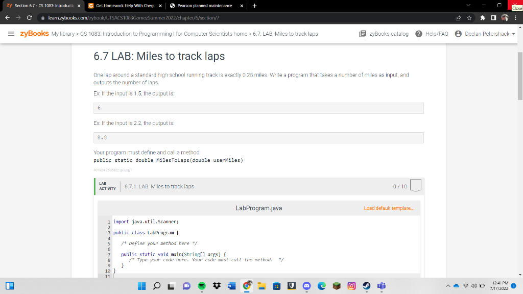 Solved One lap around a standard high school running track | Chegg.com