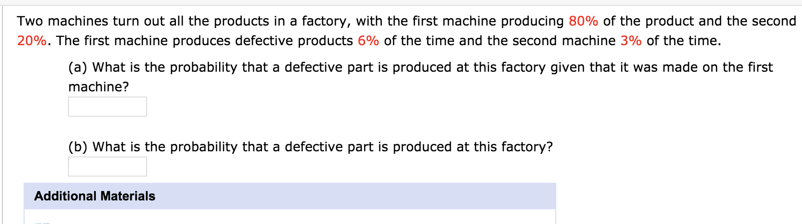 Solved Two machines turn out all the products in a factory, | Chegg.com