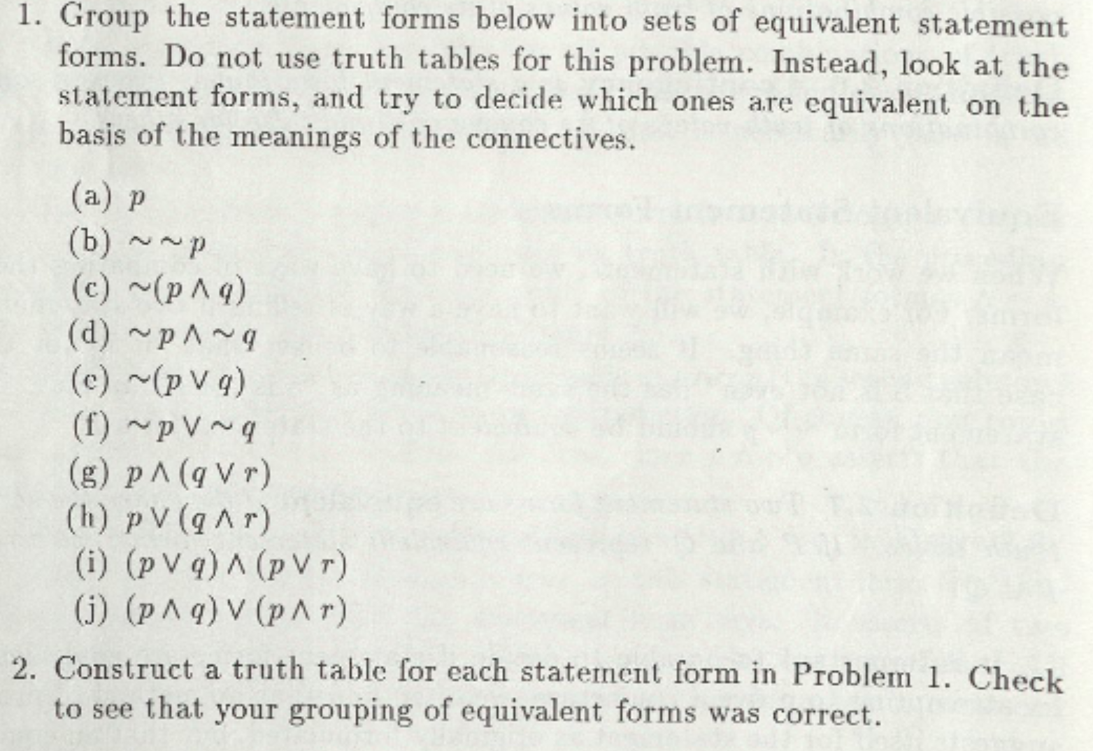 Solved 1. Group the statement forms below into sets of | Chegg.com