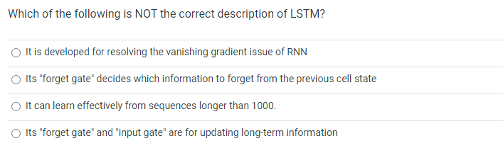 Solved Which of the following is NOT the correct description | Chegg.com