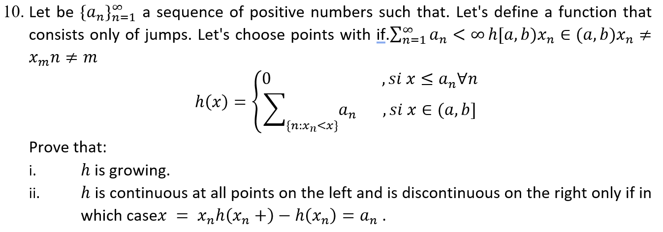 10. Let be {an}n=1∞ a sequence of positive numbers | Chegg.com
