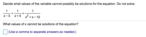 Solved Decide what values of the variable cannot possibly be | Chegg.com