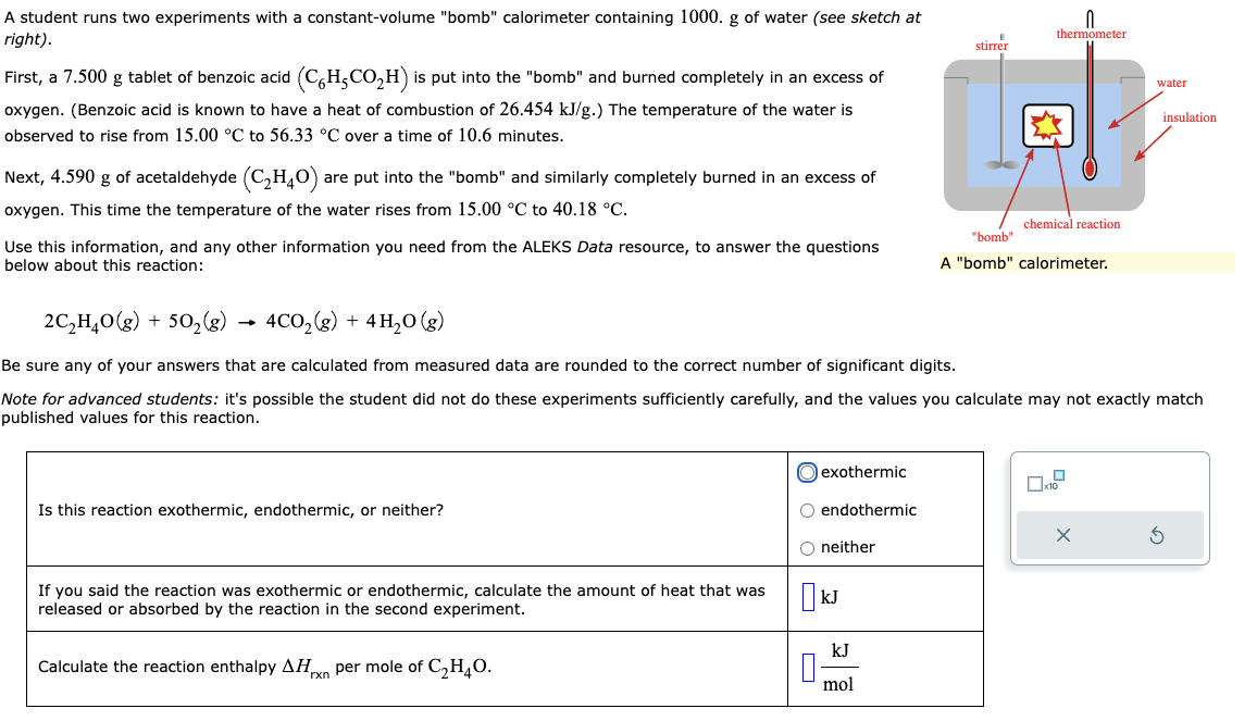 Solved A student runs two experiments with a constant-volume | Chegg.com