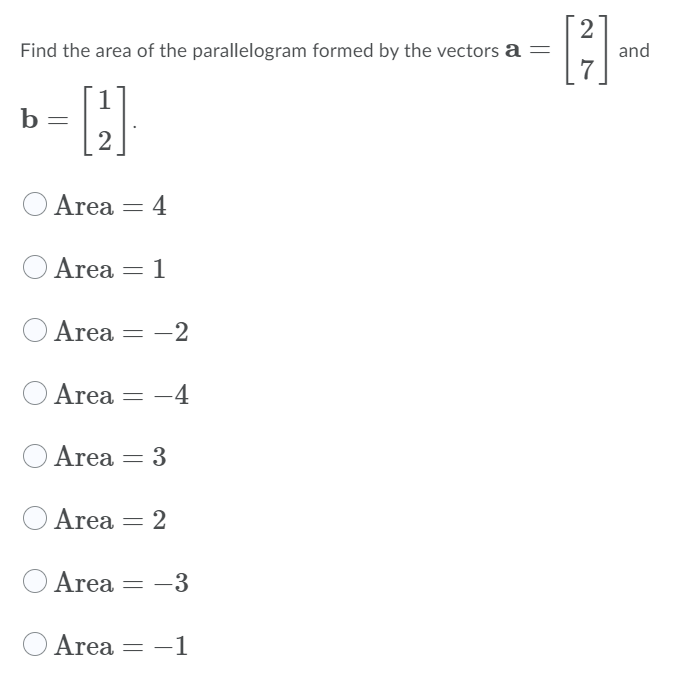 Solved 2 Find the area of the parallelogram formed by the | Chegg.com