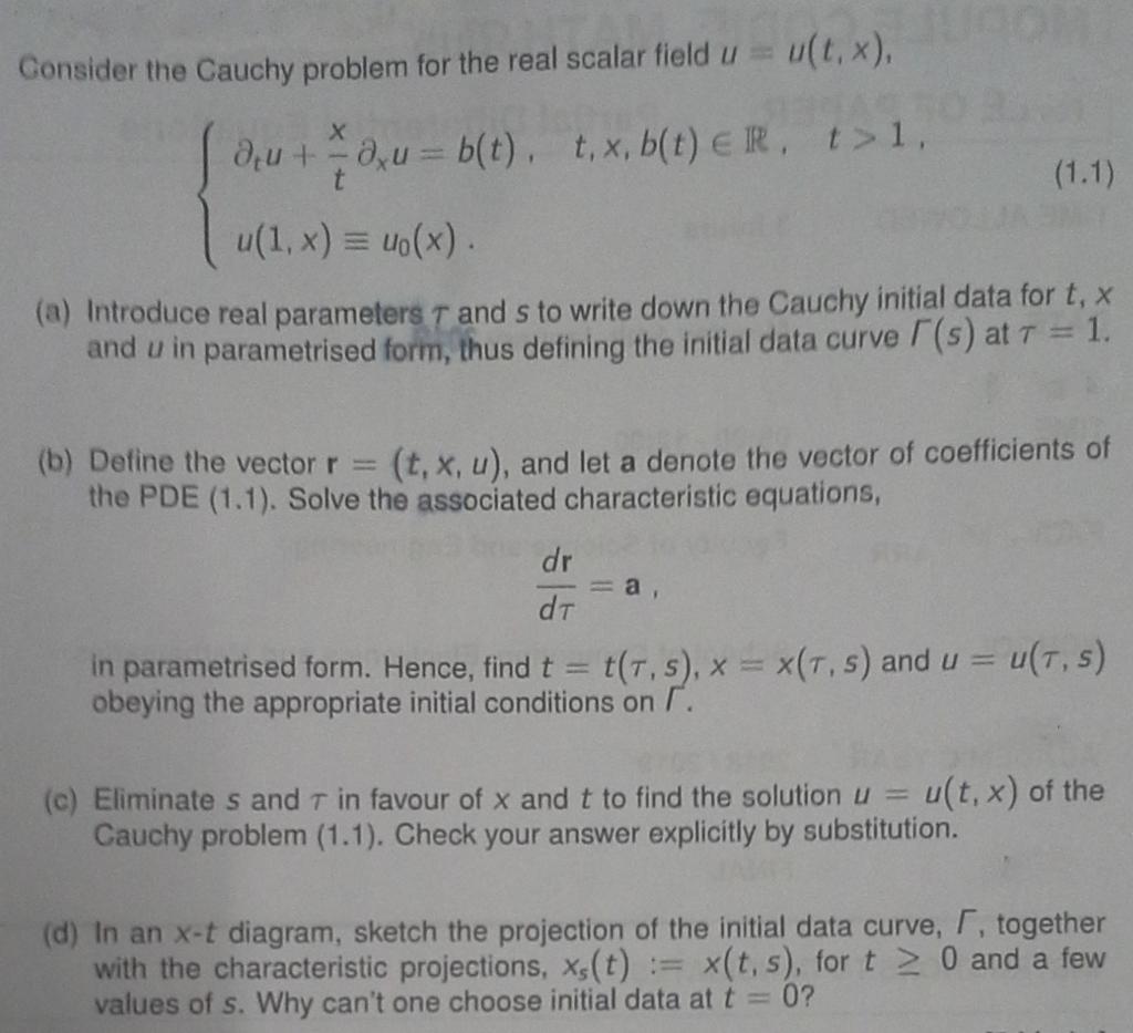 Consider the Cauchy problem for the real scalar field | Chegg.com