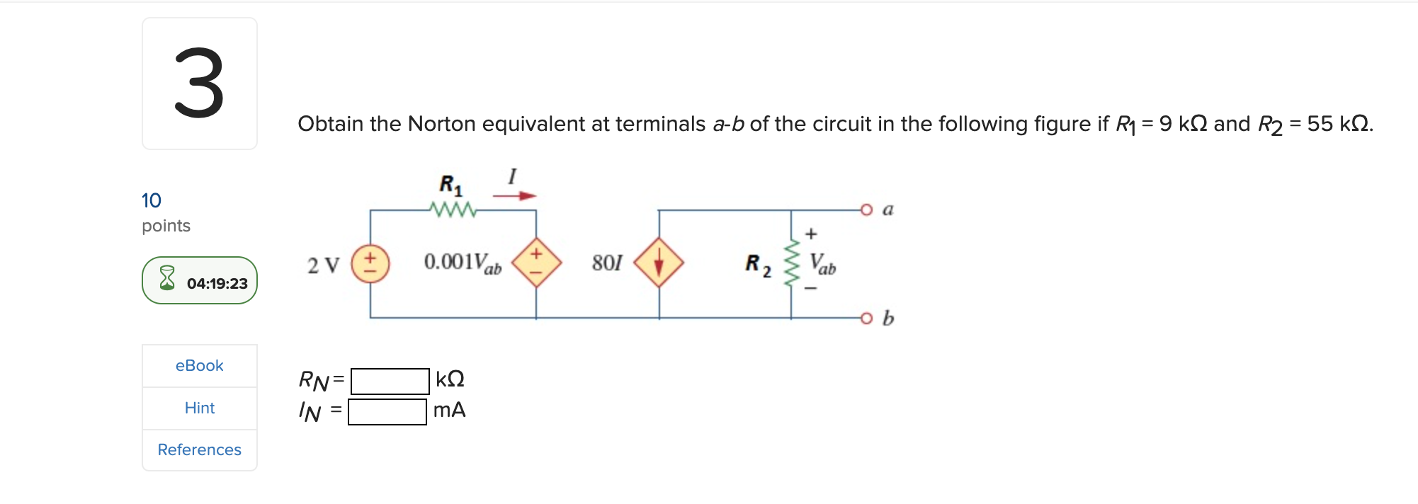 Solved Obtain the Norton equivalent at ﻿terminals a-b of | Chegg.com