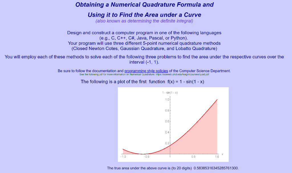 Obtaining a Numerical Quadrature Formula and Using it | Chegg.com