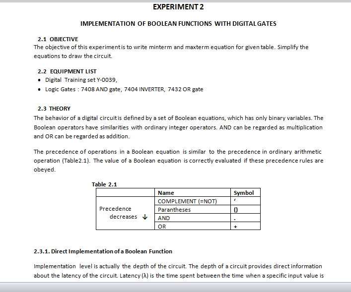 EXPERIMENT 2 IMPLEMENTATION OF BOOLEAN FUNCTIONS WITH | Chegg.com