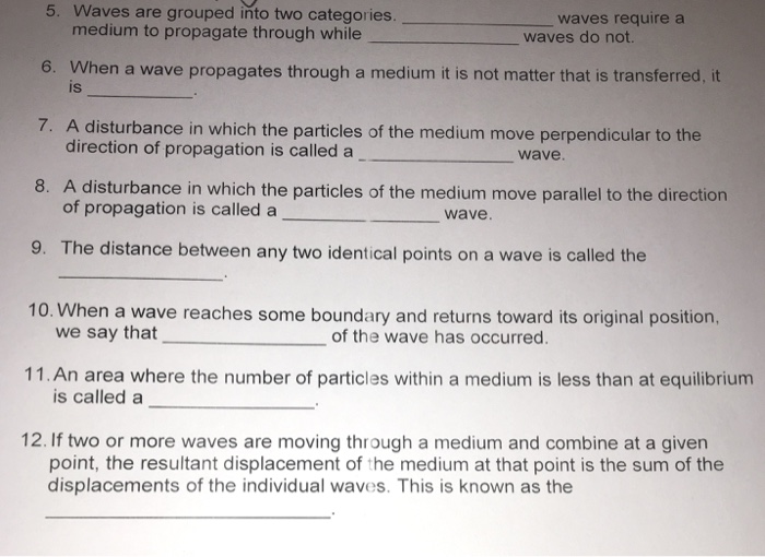 Solved 5. Waves are grouped into two categories. waves | Chegg.com