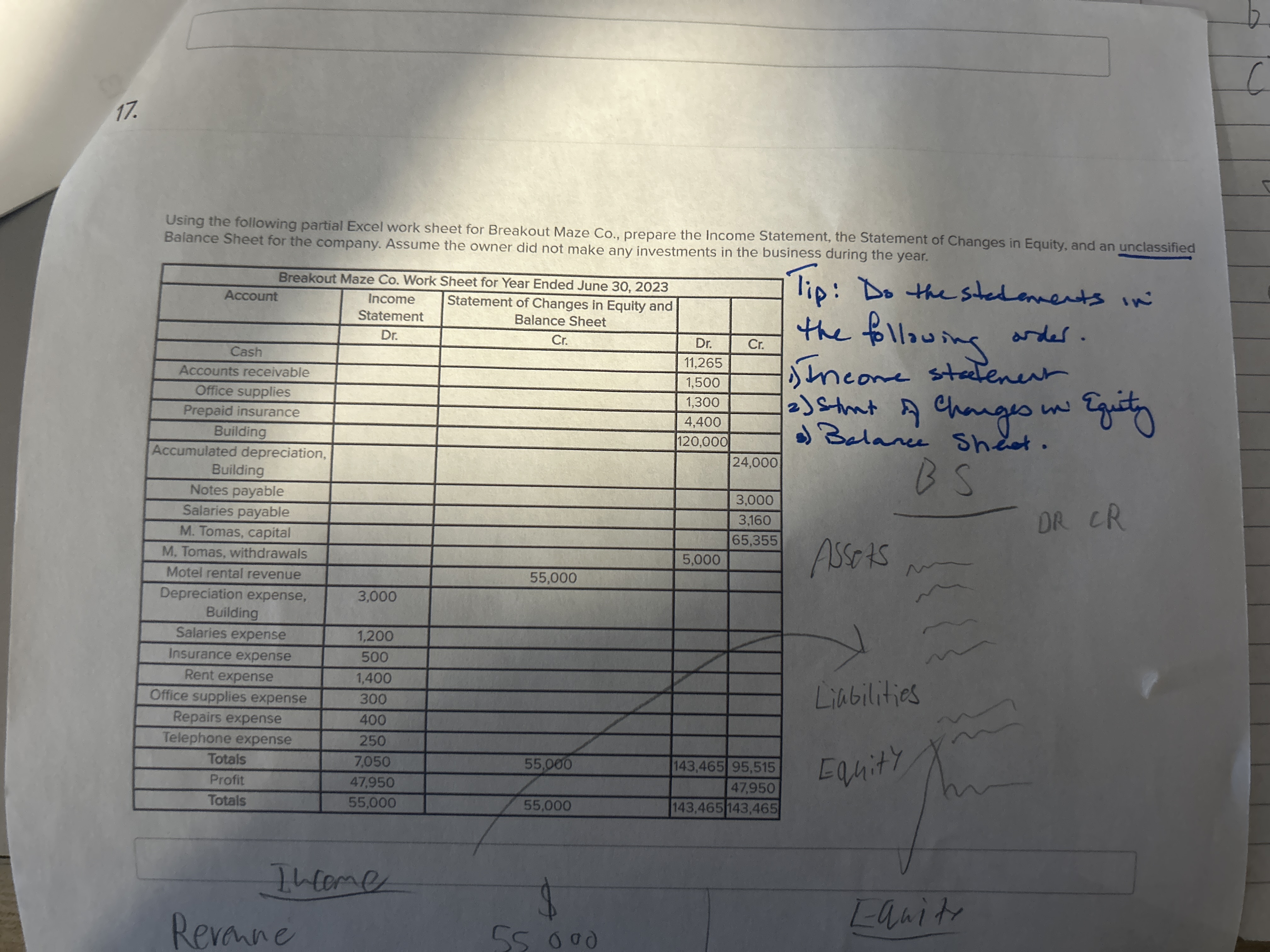 Solved Using the following partial Excel work sheet for | Chegg.com