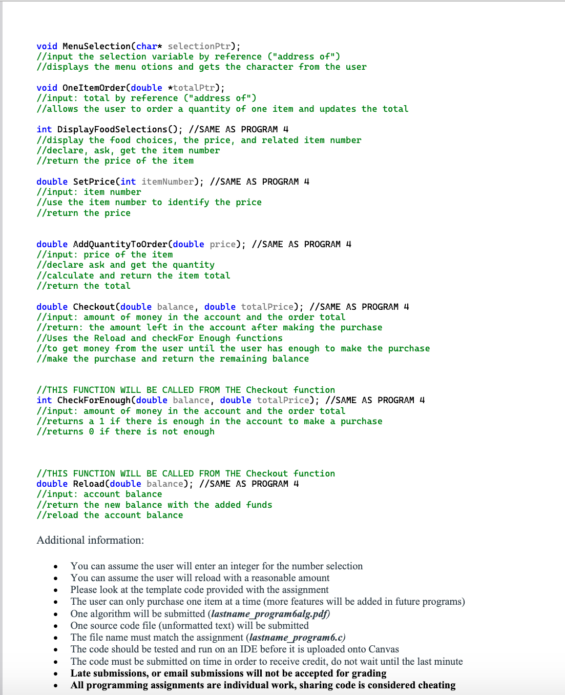 Solved Intro to Programming in C-program 6 (larger program) | Chegg.com