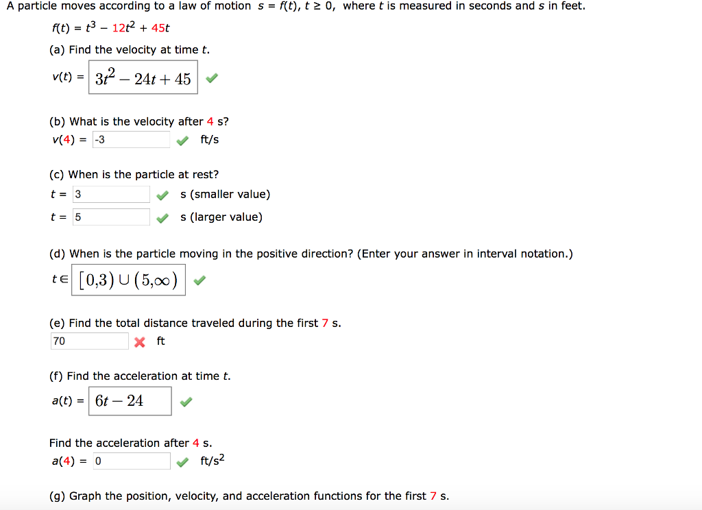 Solved A particle moves according to a law of motion s = | Chegg.com