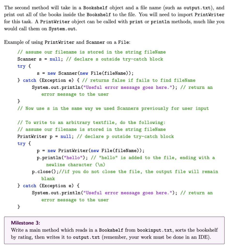 Solved Now we have a working Bookshelf class, and that's | Chegg.com