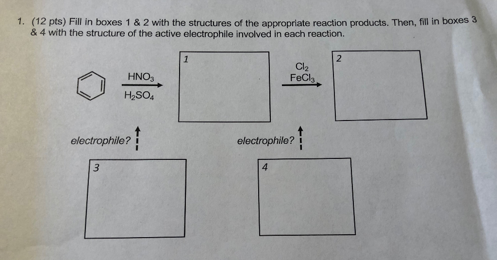 Solved Fill in boxes 1 and 2 with the structures of the | Chegg.com