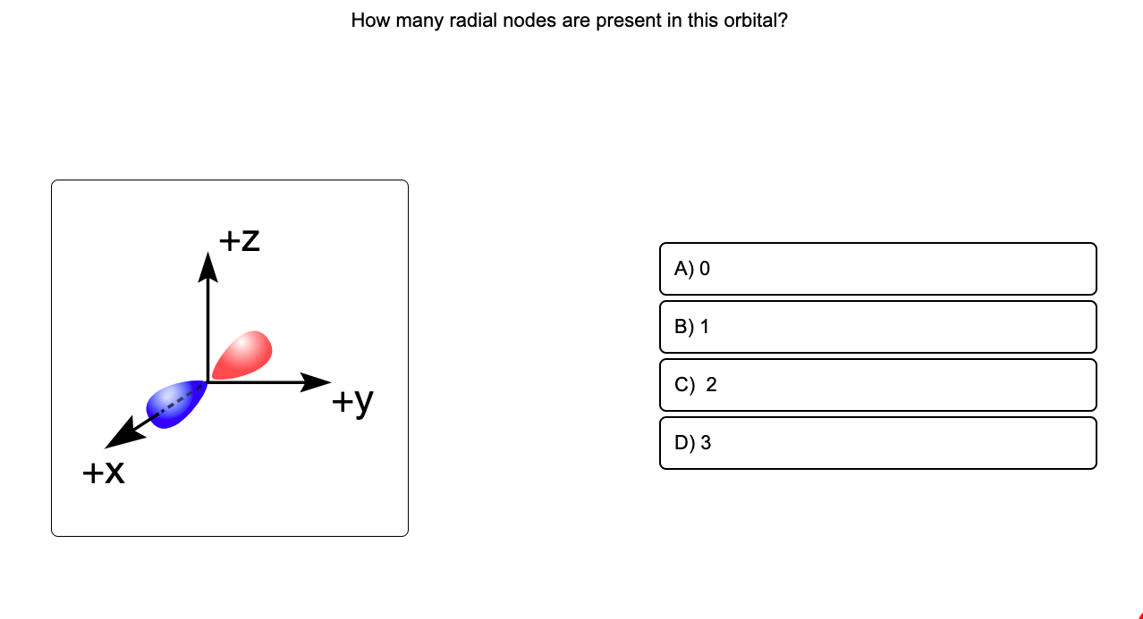 Solved How many radial nodes are present in this orbital? +Z | Chegg.com