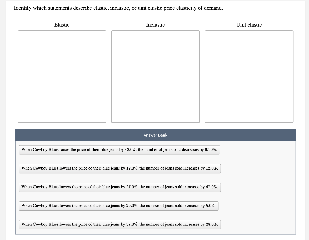 Solved Identify which statements describe elastic, | Chegg.com