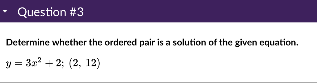Solved Determine whether the ordered pair is a solution of | Chegg.com