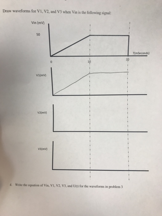 Solved Draw waveforms for VI, V2, and V3 when Vin is the | Chegg.com