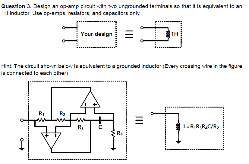 Solved Design an op-amp circuit with two ungrounded | Chegg.com