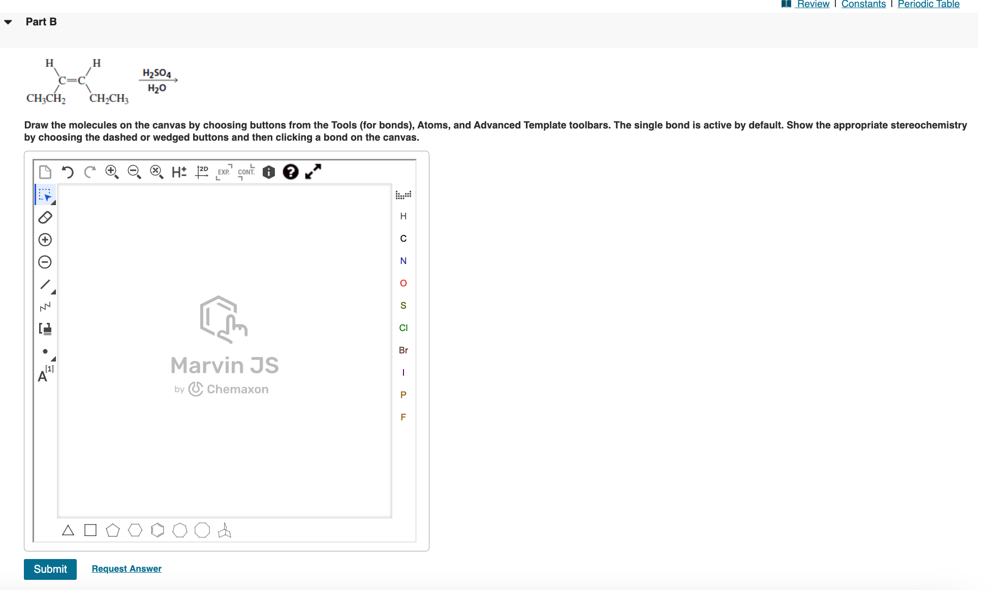 Solved Draw the molecules on the canvas by choosing buttons | Chegg.com
