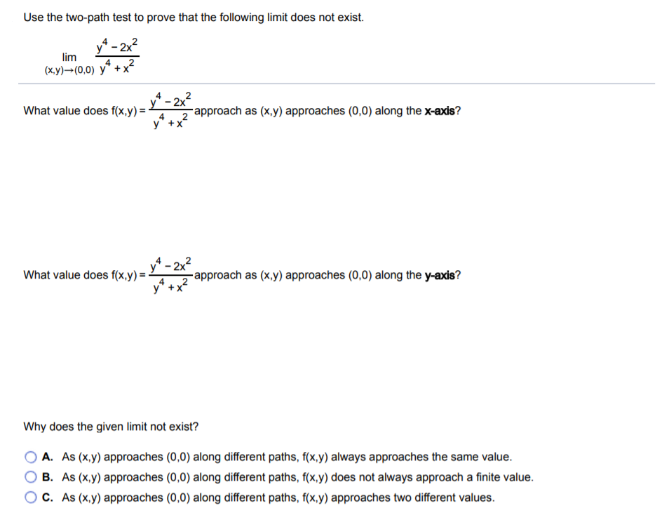 Solved Use the two-path test to prove that the following | Chegg.com