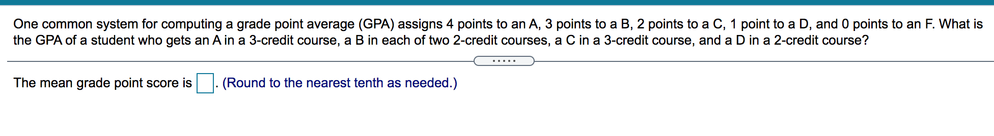 Solved One common system for computing a grade point average | Chegg.com
